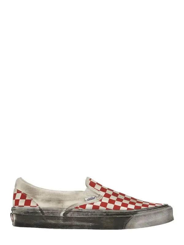 VANS Vault Ua Og Classic Slip-on Lx Stressed Checkerboard - Red/white