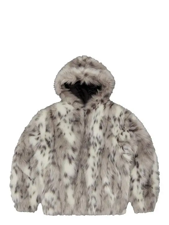 CORTEIZ Hooded Fur Jacket - Multicolor