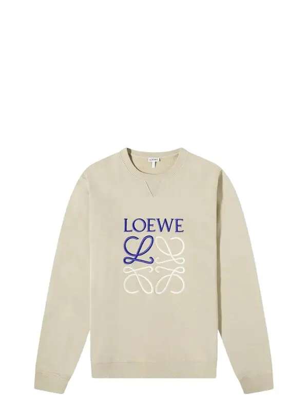 Loewe Anagram Sweatshirt - Stone Grey/navy Blue/white