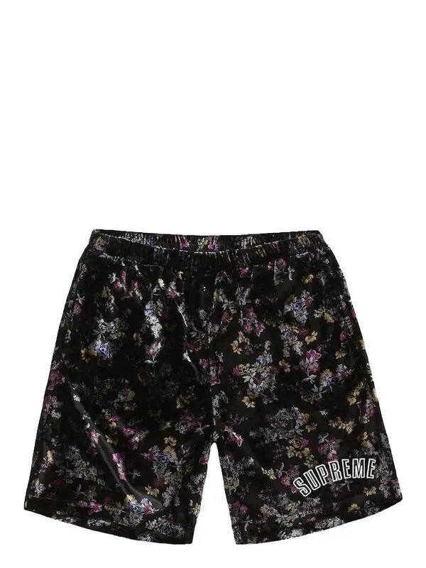 Supreme Floral Velour Short - Black