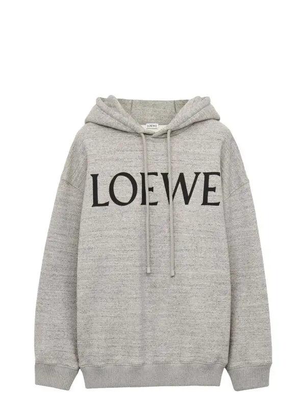 Loewe Oversized Cotton Hoodie - Grey Melange