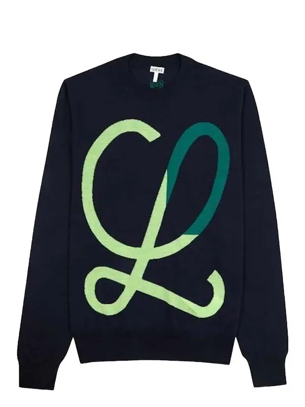 Loewe Intarsia Wool Sweater - Blue/green