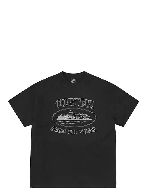 CORTEIZ Reflective Alcatraz Tee Shirt - Triple Black