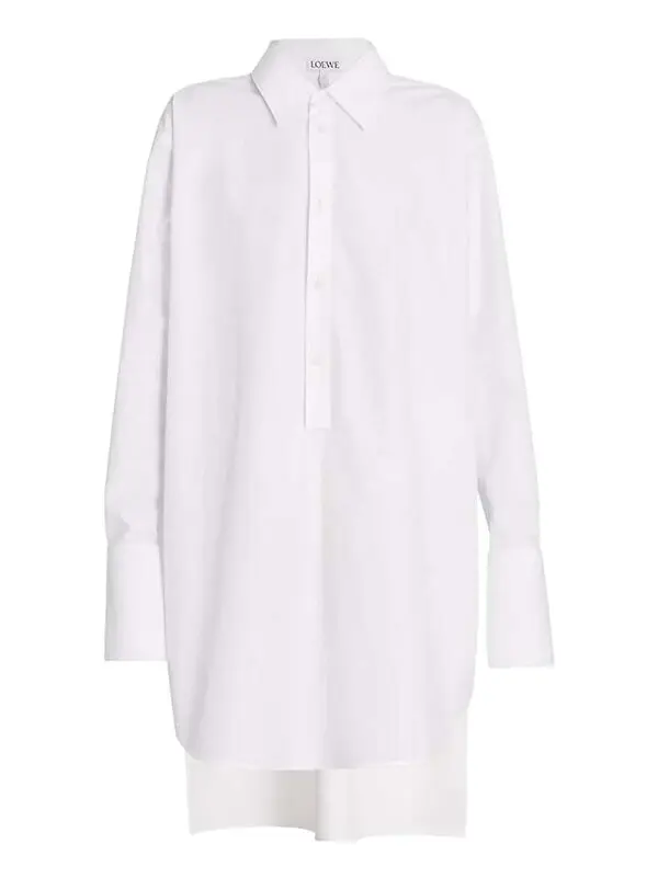 Loewe Deconstructed Cotton Shirt Dress - Optic White