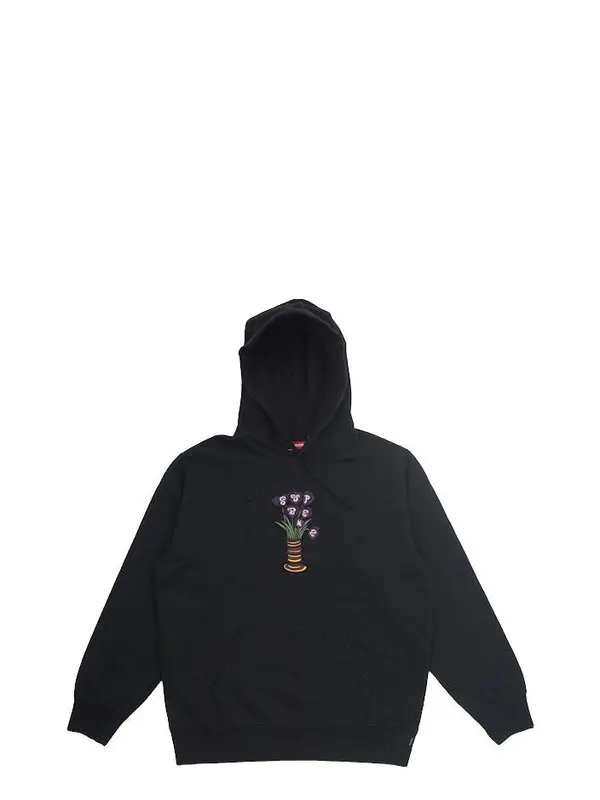 Supreme Flowers Hooded Sweatshirt - Black
