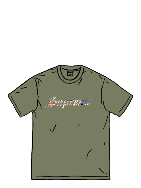 Supreme Floral Appliqu Short Sleeve Top - Olive