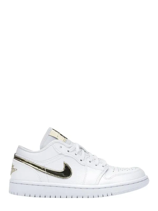 JORDAN 1 Low Sneakers - White/metallic Gold