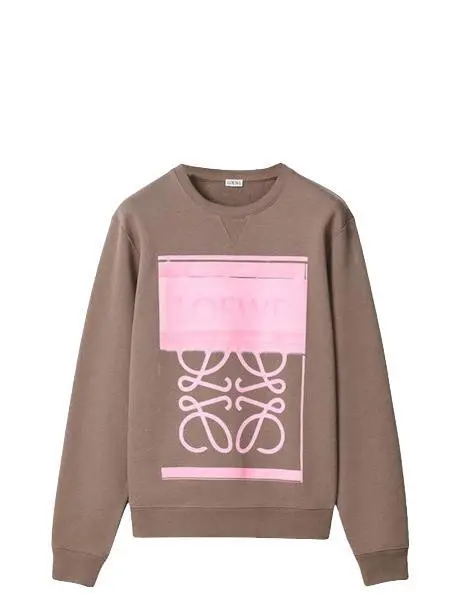 Loewe Photocopy Anagram Sweatshirt - Warm Grey/pink