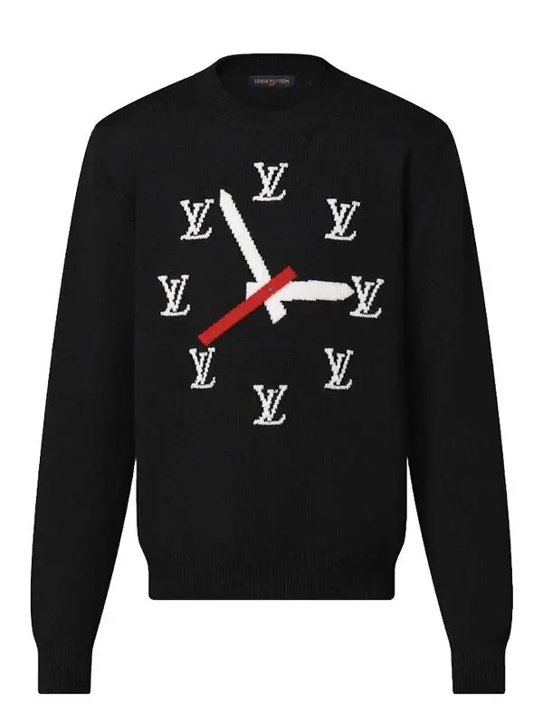 LOUIS VUITTON Clock Instarsia Pullover - Black