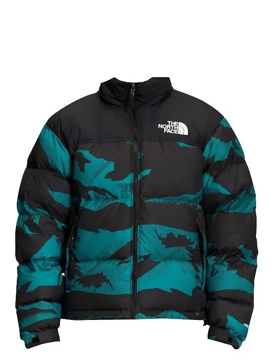 The North Face 1996 Retro Nuptse 700 Fill Packable Jacket - Harbor Blue/linear Mountain Print