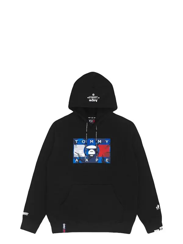 BAPE X Tommy Logo Hoodie - Black