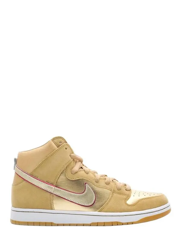Nike Dunk High Koston Thai Temple Sneakers - Metallic Gold/metallic Vgs Gold/team Red