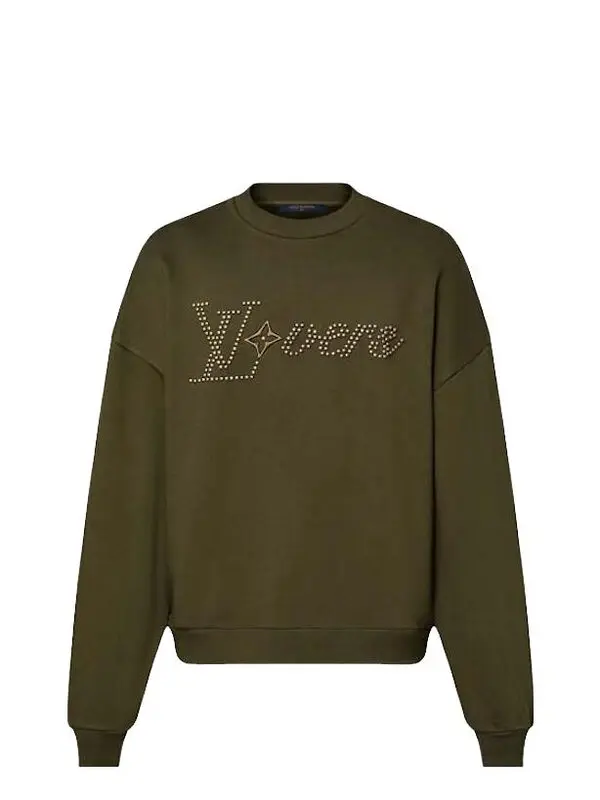LOUIS VUITTON Cotton Signature Crewneck Sweatshirt - Olive