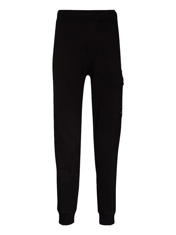 C.P. COMPANY Diagonal Raised Fleece Sweatpants - Black