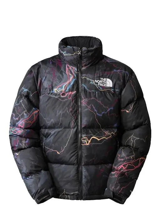 The North Face 1996 Retro Nuptse 700 Fill Packable Jacket - Tnf Black Trail Glow Print