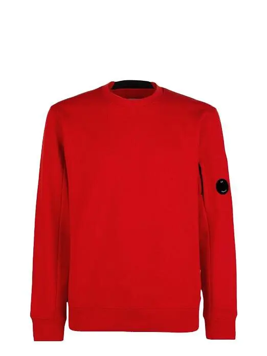 C.P. COMPANY Diagonal Raised Fleece Sweatshirt - Fiery Red