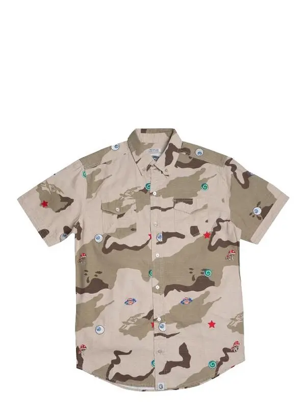 BILLIONAIRE BOYS CLUB All Seeing Woven Shirt - Camo/smoke