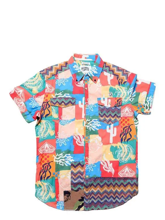 BILLIONAIRE BOYS CLUB Axis Woven Shirt - Pink/deep Sea Coral