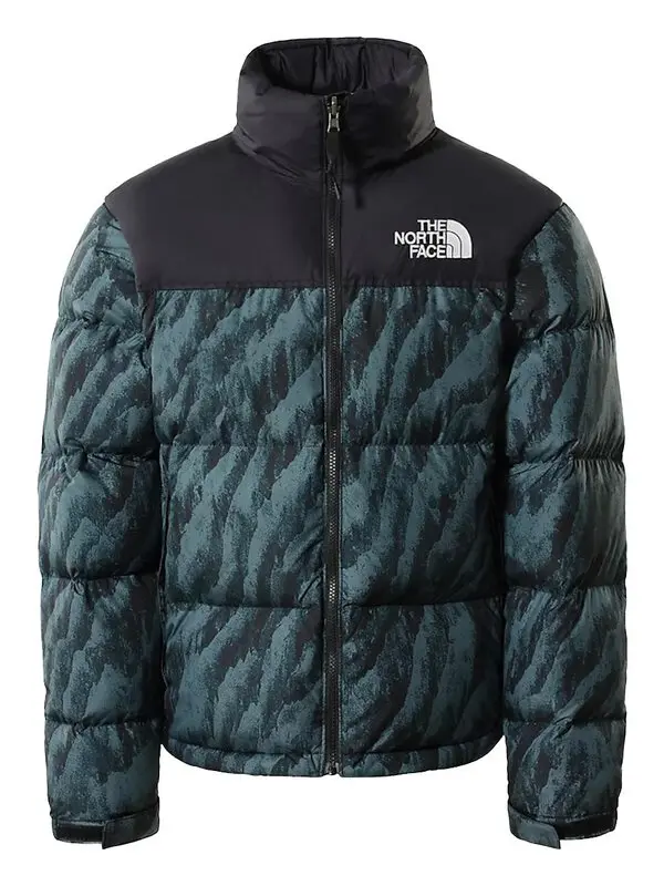 The North Face 1996 Printed Retro Nuptse Packable Jacket - Balsam Green Wooden Tiger Print