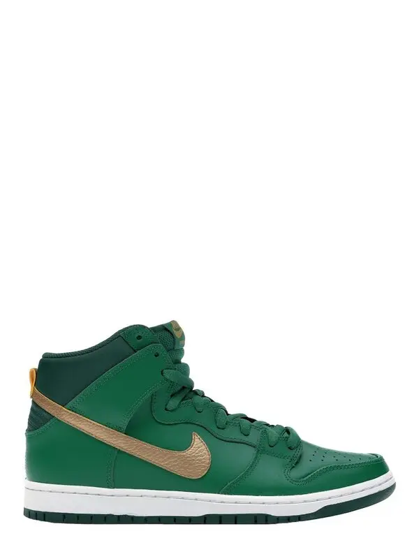 Nike Sb Dunk High St Patty's Day Sneakers - Pine Green/metallic Gold/gorge Green