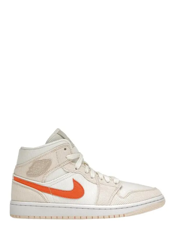 JORDAN 1 Mid Se Corduroy Sneakers - Sail/orange Quartz/white