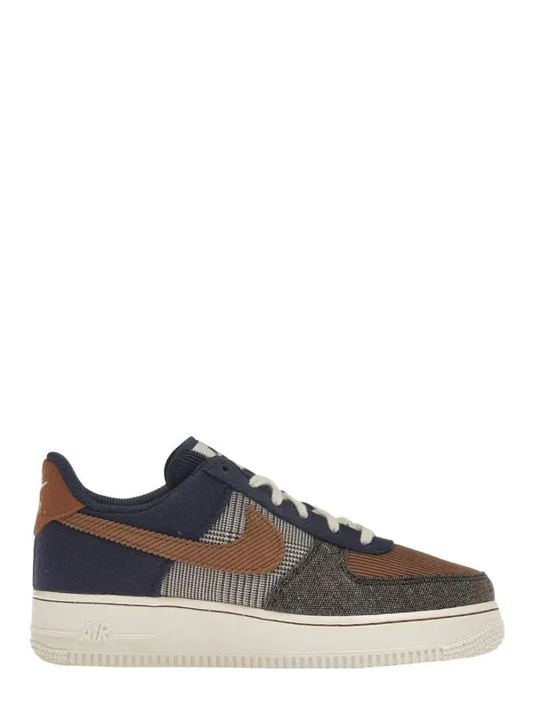 Nike Force 1 Low '07 Prm Tweed Corduroy Sneakers - Midnight Navy Blue/ale Brown/pale Ivory