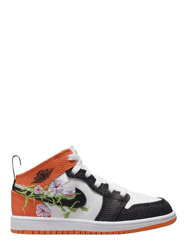 JORDAN 1 Mid Se Basketball Sneakers - White/starfish/vivid Green