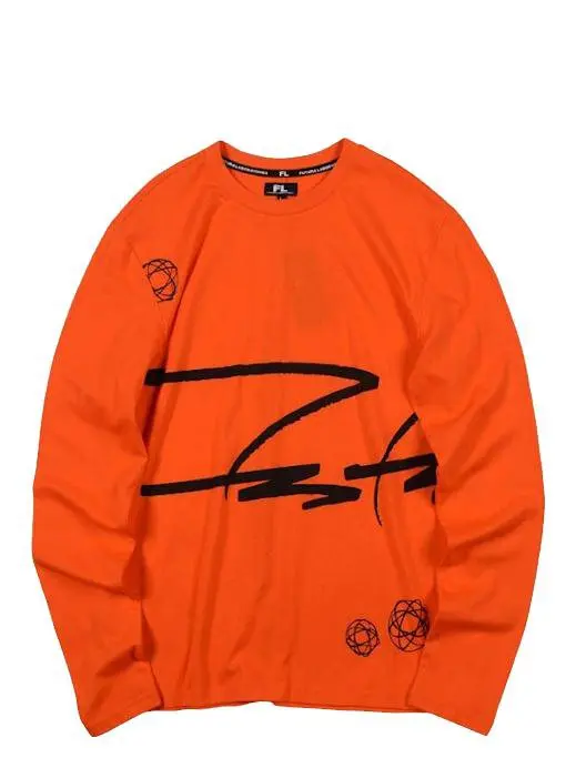 FUTURA LABORATORIES Signature Long Sleeve Tee Shirt - Orange