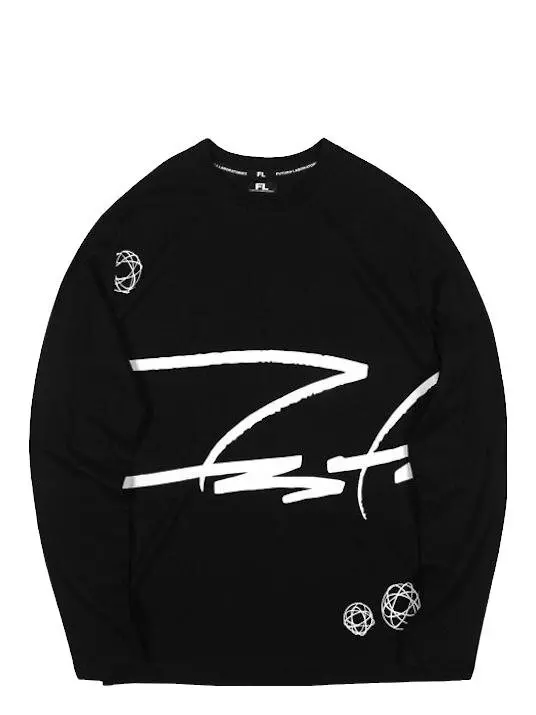FUTURA LABORATORIES Signature Long Sleeve Tee Shirt - Black