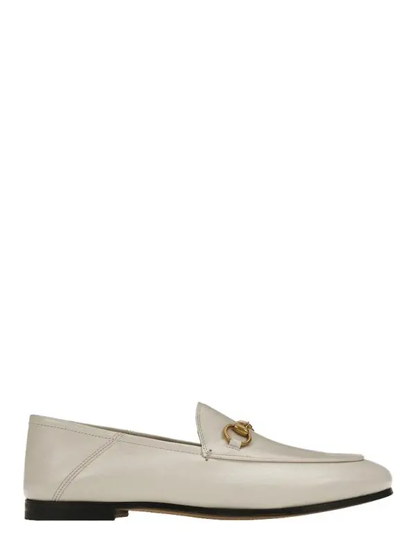 Gucci Horsebit Leather Loafer - White/gold