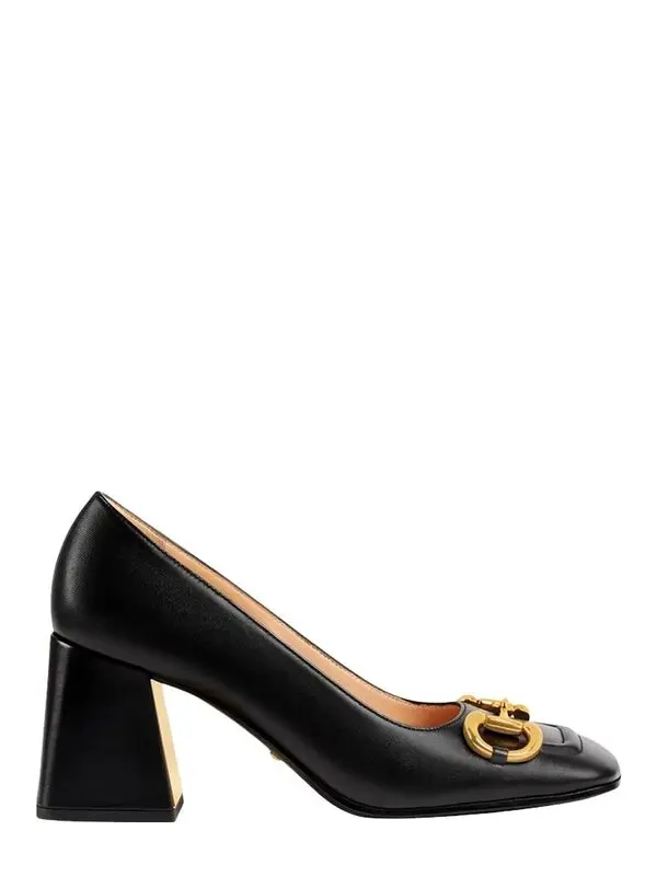 Gucci Horsebit 75mm Pump - Black/gold