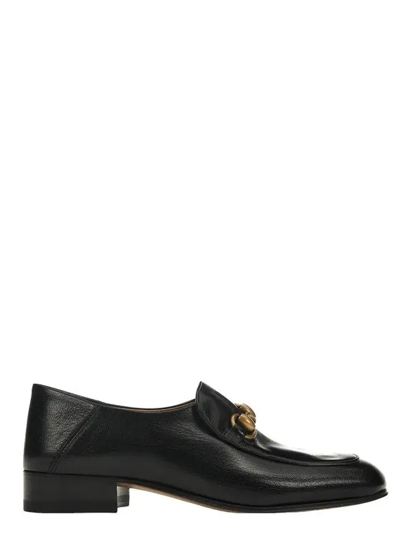 Gucci Horsebit Leather Loafer - Gold/tone/black