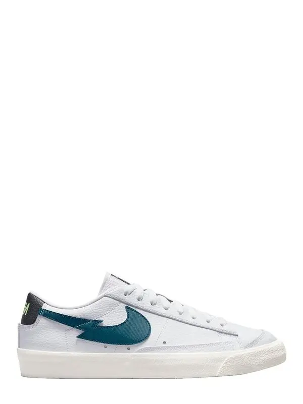 Nike Blazer Low 77 Split Swoosh Sneakers - White/aquamarine/lime Glow