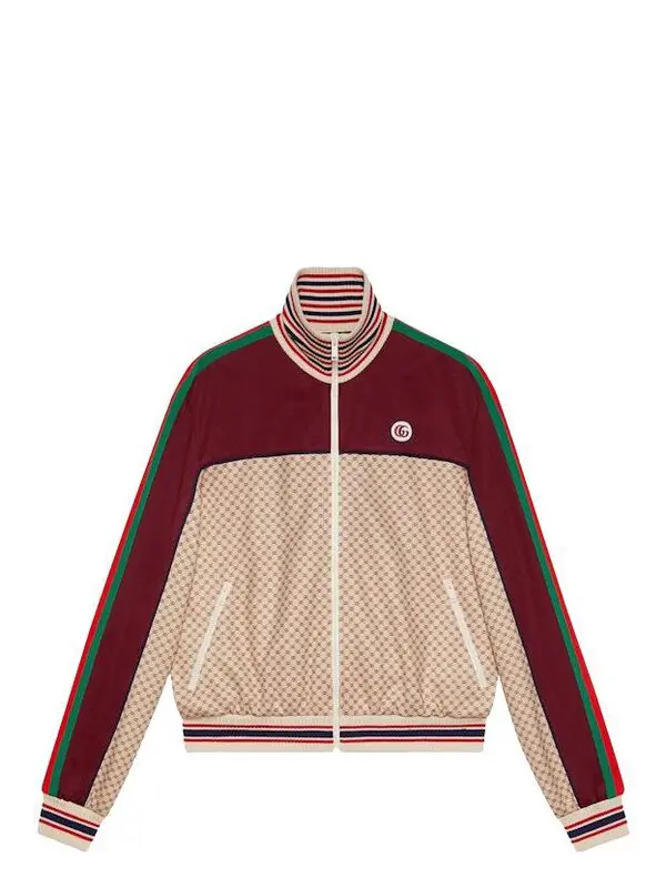 Gucci Interlocking G Print Jersey Jacket - Beige