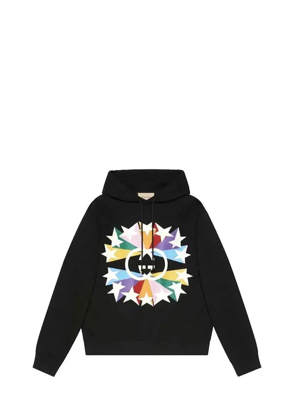 Gucci Interlocking G Graphic Hoodie - Black