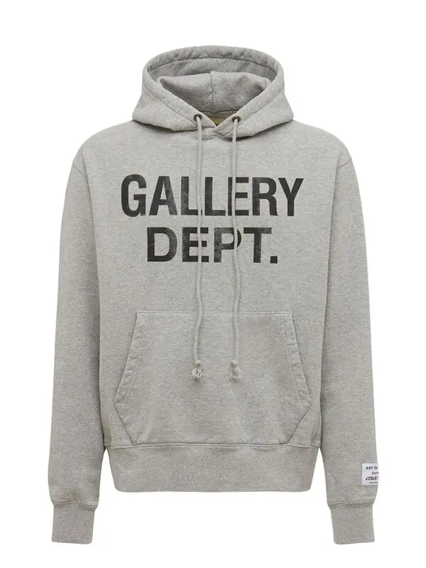 GALLERY DEPT. Center Logo Hoodie - Heather Grey/black