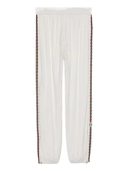 Gucci Interlocking G Embroidery Track Pants - White
