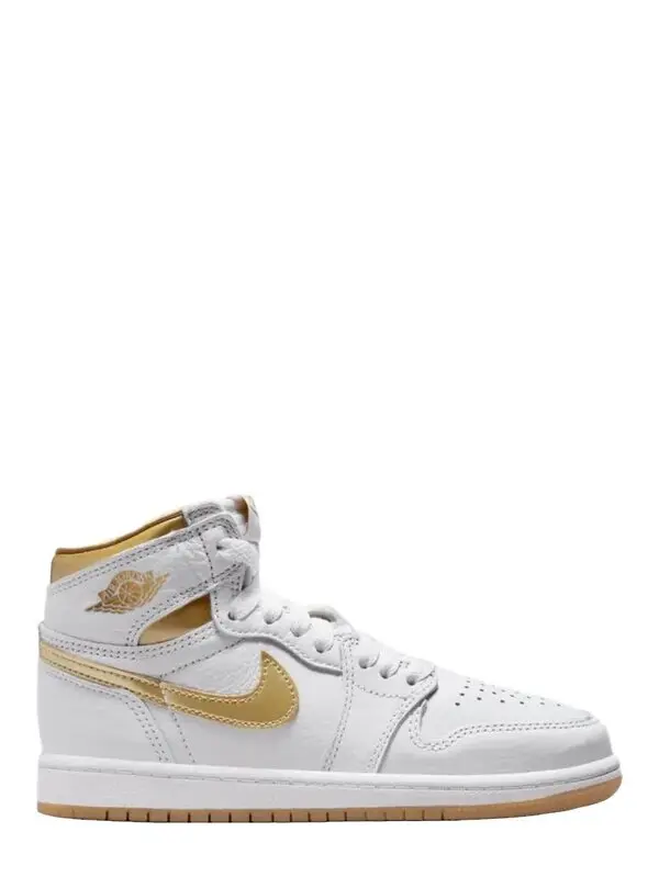 JORDAN 1 Retro High Og Sneakers - White/metallic Gold/gum Light Brown
