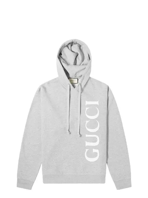Gucci Large Logo Popover Hoodie - Grey Marl