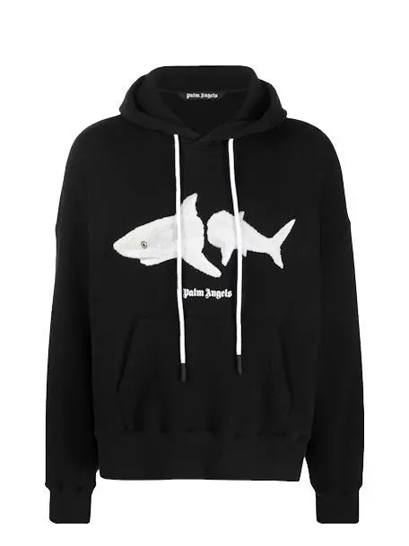 Palm Angels Hooded Sweatshirt - Black/white