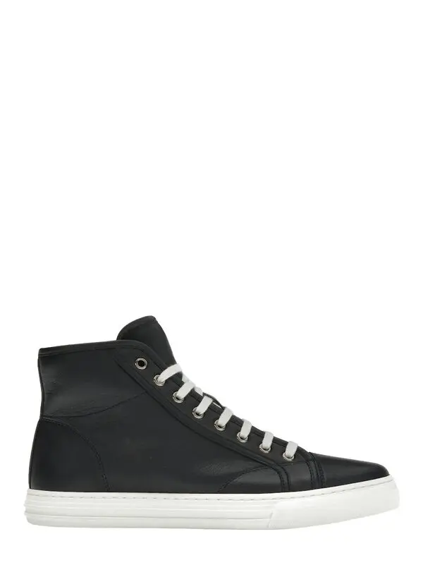 Gucci Leather High-top Sneakers - Dark/blue/white