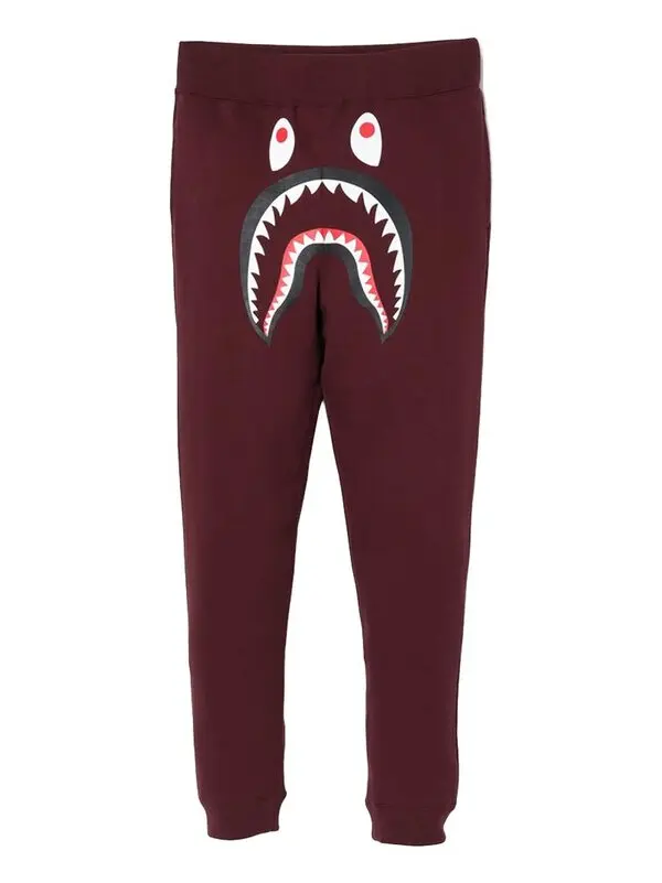 A BATHING APE Shark Slim Sweat Pants - Burgundy/green