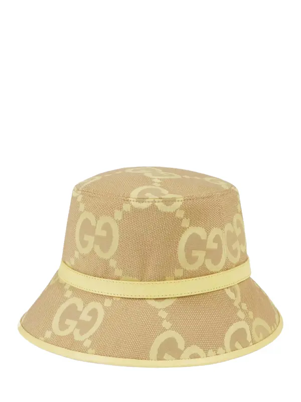 Gucci Jumbo Gg Bucket Hat - Beige/light Yellow