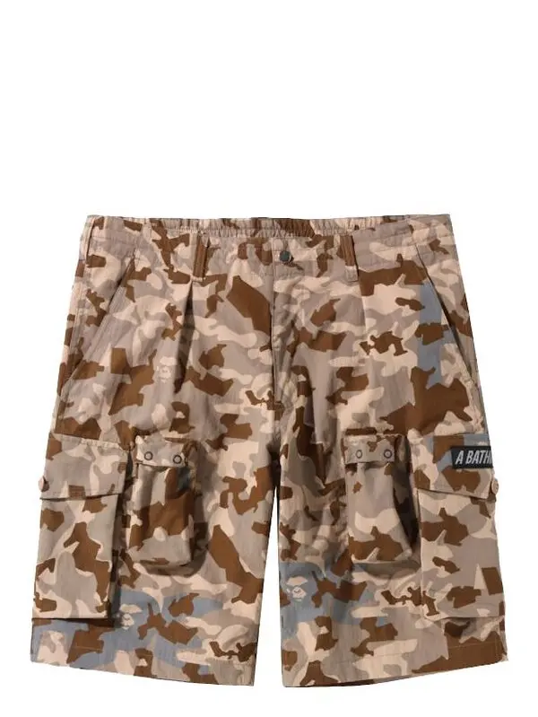 BAPE Camo Pocket Wide Fit Shorts - Beige