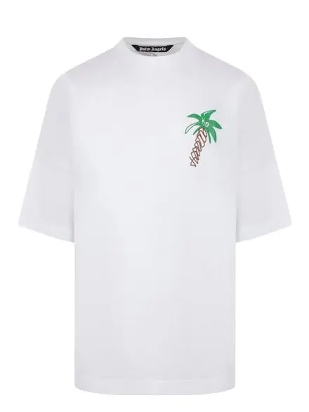 Palm Angels Sketchy Cotton Oversized T-shirt - White