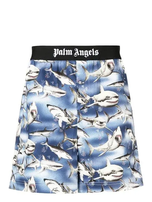 Palm Angels Sharks Easy Shorts - Blue/black