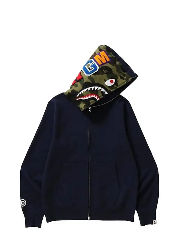 BAPE Shark Full Zip Hoodie - Navy Blue