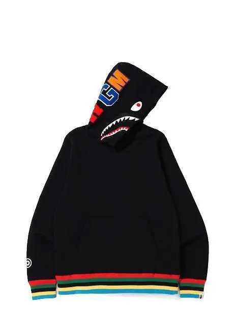 BAPE Shark Line Rib Pullover Hoodie - Black
