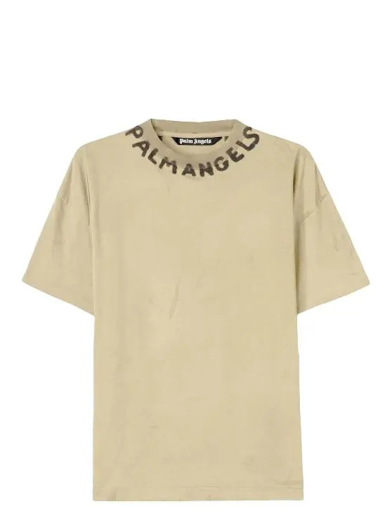 Palm Angels Seasonal Logo T-shirt - Sand Brown/black