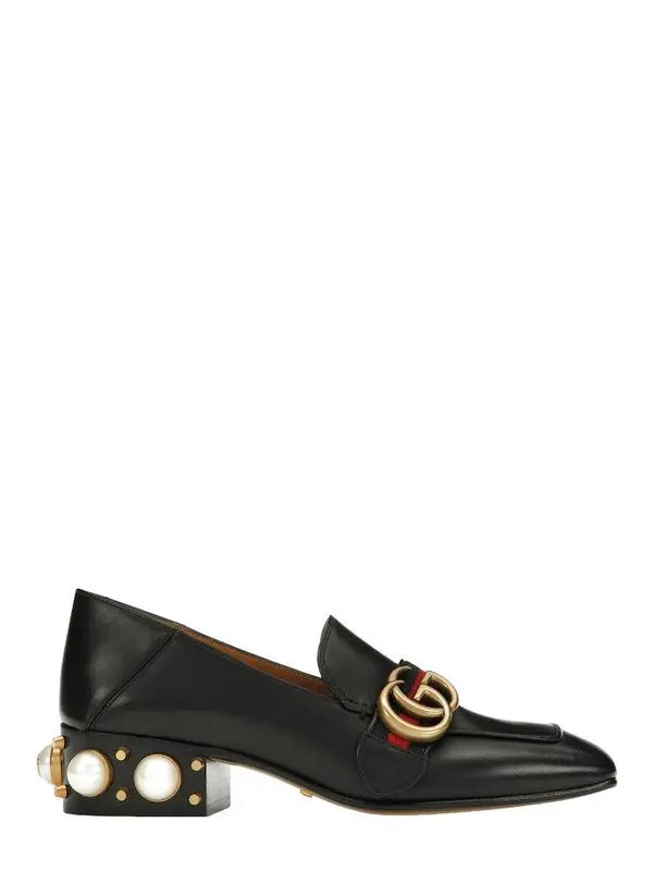 Gucci Leather Mid-heel Loafer - Black